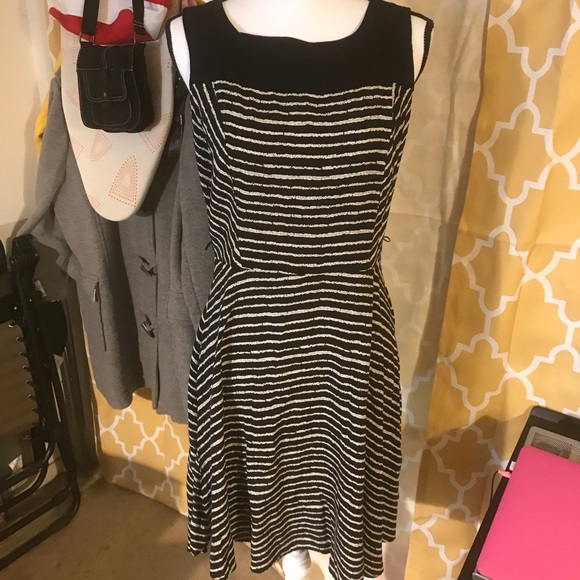 AB Studio | Dresses | Ab Studio Black And White Dress Fit And Flare 2 ...